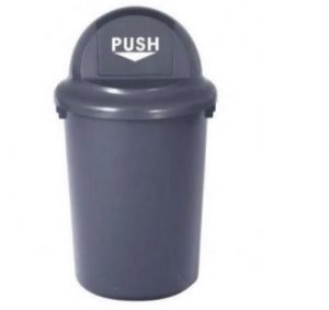 90 Litre Plastic Push Bin With Hinged Lid