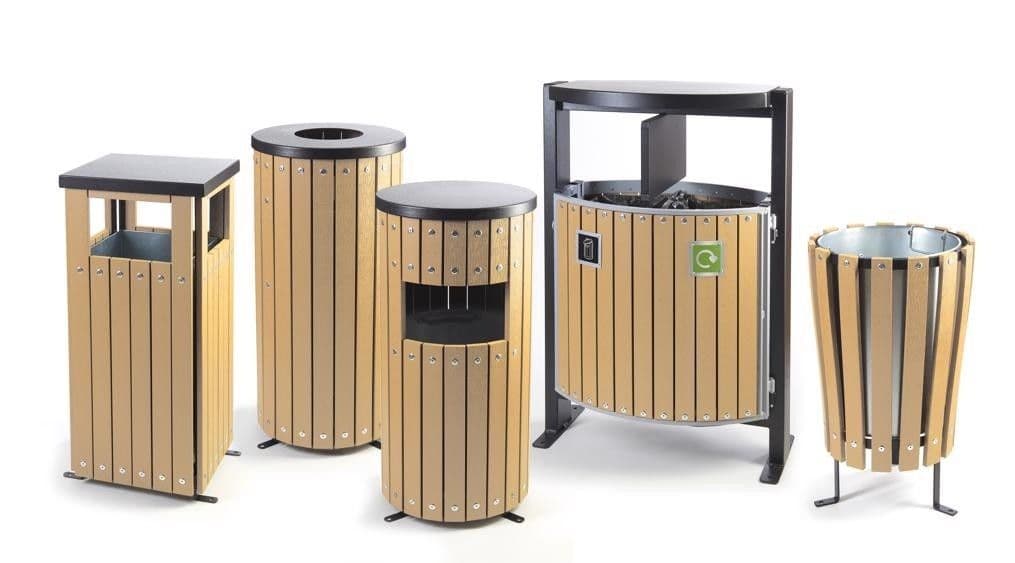 Wood Effect Plastic External Bin - binsexpress.co.uk